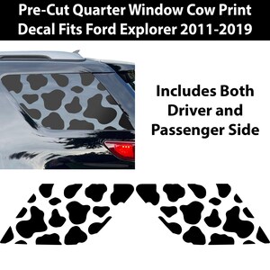 Fits 2011-2019 Ford Explorer Animal Cow Spot Print Rear Quarter 3rd ...