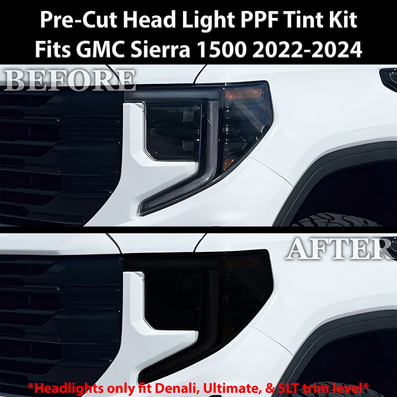 GMC Sierra Smoked Head & Tail Light Tint Kit (2022-2026) - Etsy