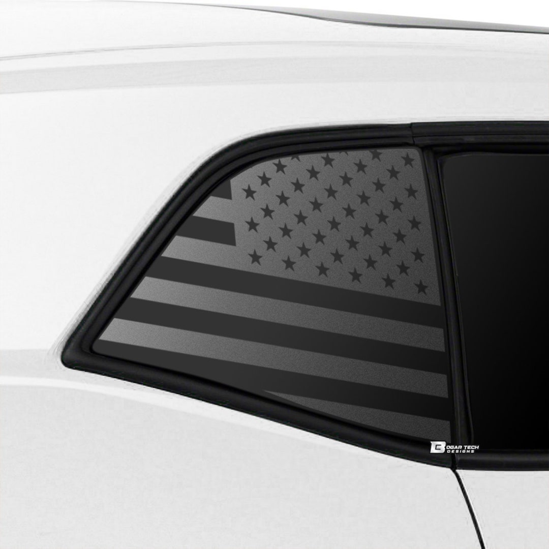 Fits 2008 - 2022 Challenger Quarter Window American Flag Vinyl Decal ...