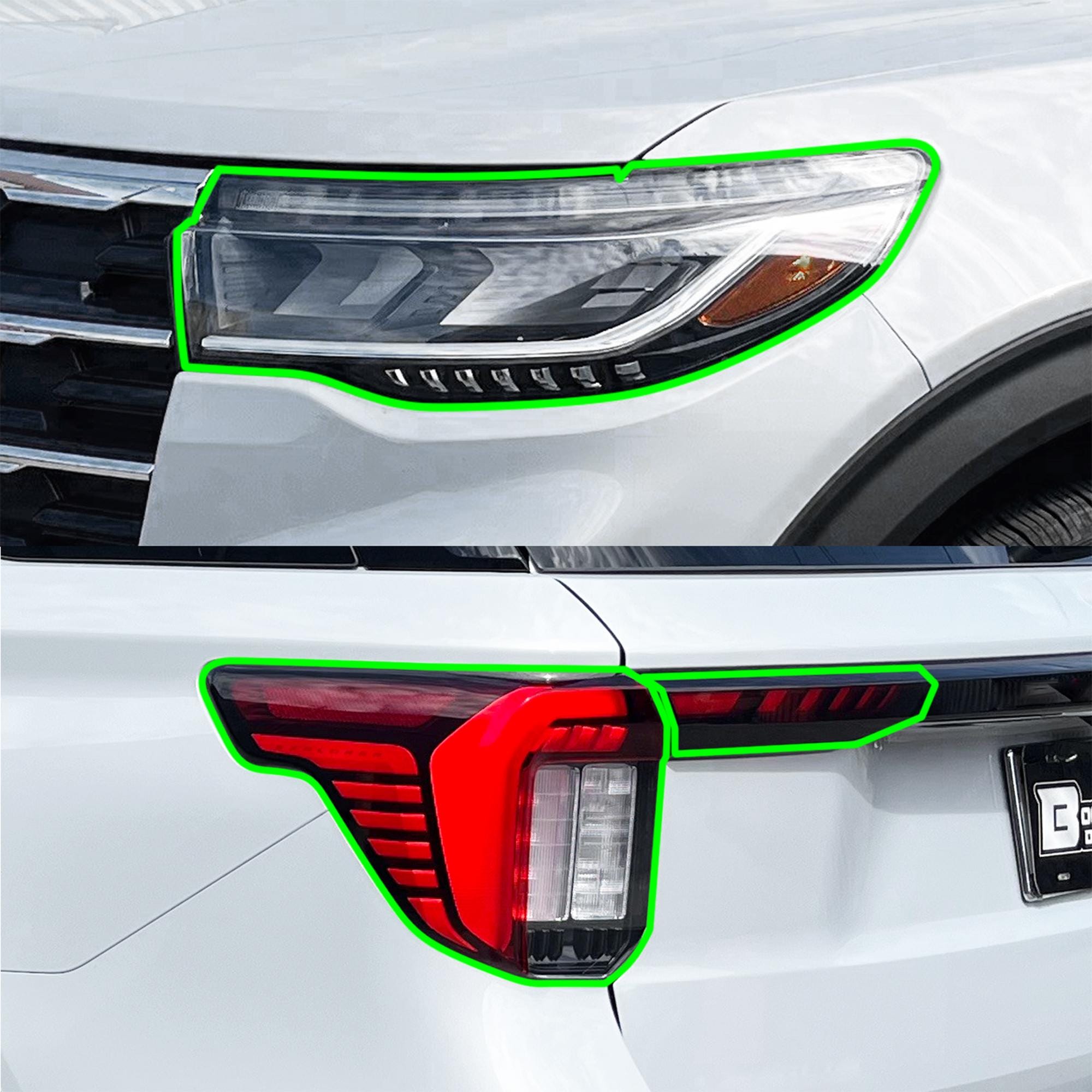 Smoked Tinted PPF Head & Tail Light Tint Kit - Ford Explorer 2025-2026 ...