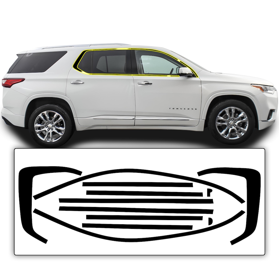 Fits Chevy Traverse 2018 - 2023 Side Rear Front Bumper Vinyl Chrome ...