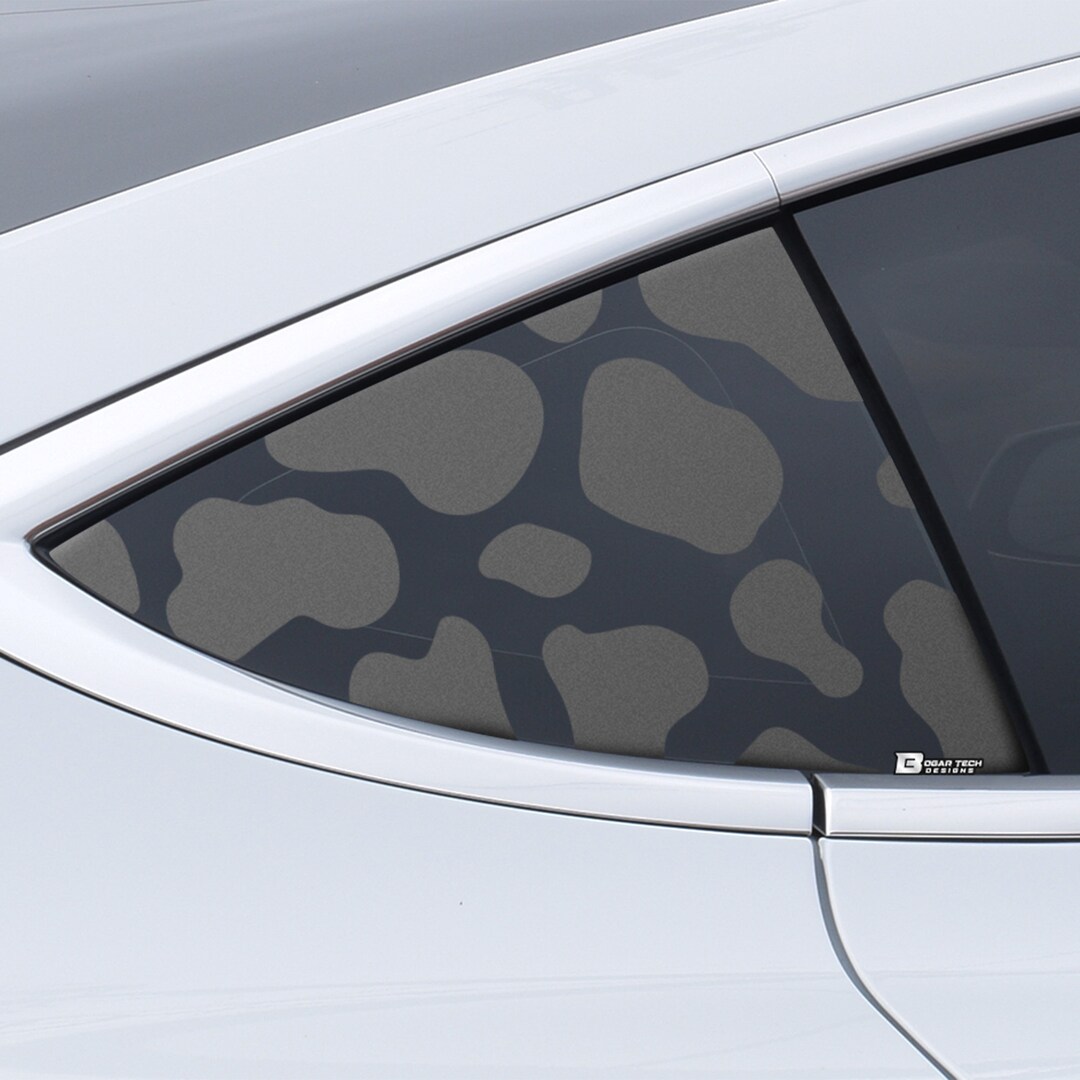 Tesla Model 3 Cow Spots Rear Window Decal - Vinyl Sticker - Etsy