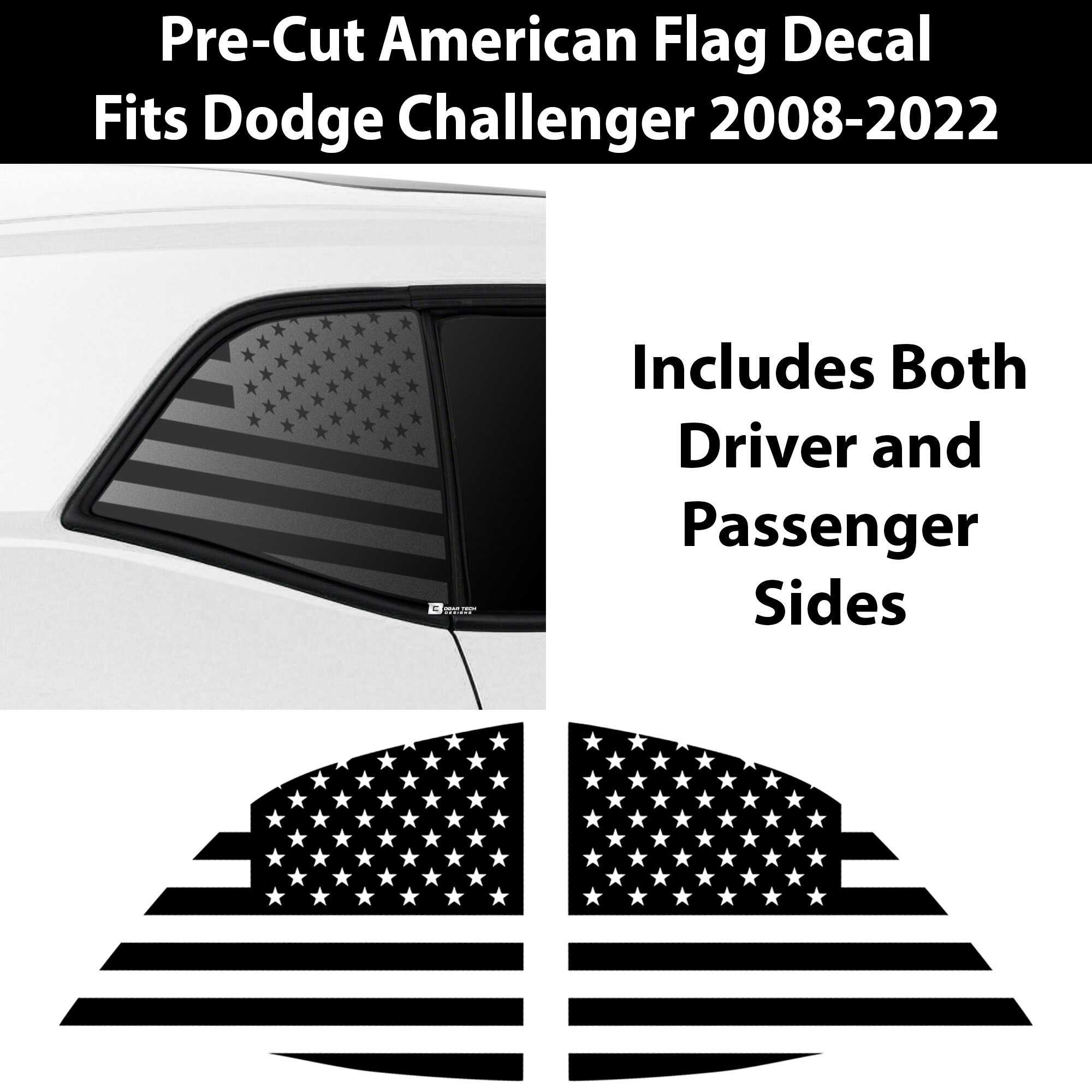 Fits 2008 2022 Challenger Quarter Window American Flag Vinyl | Etsy