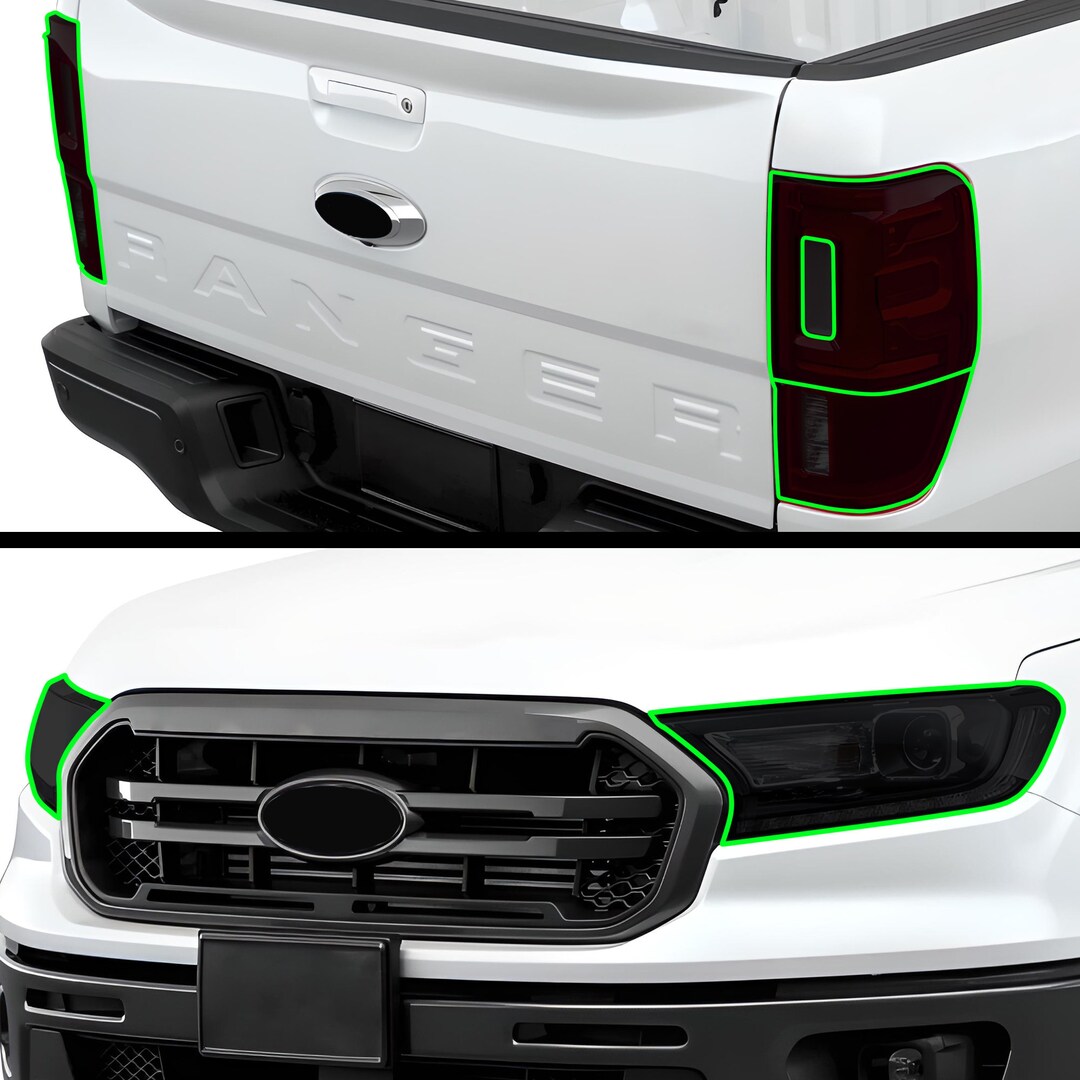 Fits Ford Ranger 2019 - 2023 Head Tail Light Precut Smoked Vinyl Tint ...