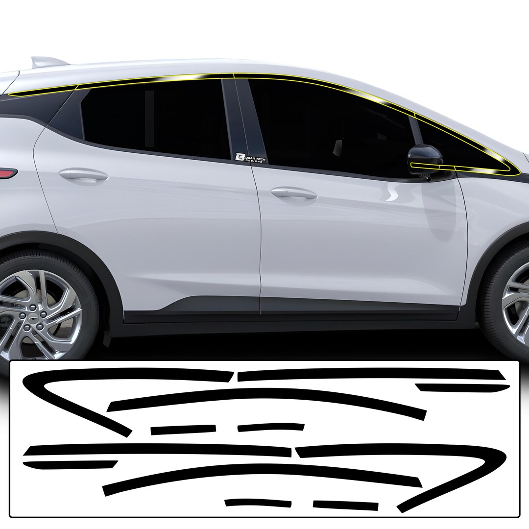 Fits Chevy Bolt 2022 2023 Side Window Rear Front Bumper Vinyl Chrome ...