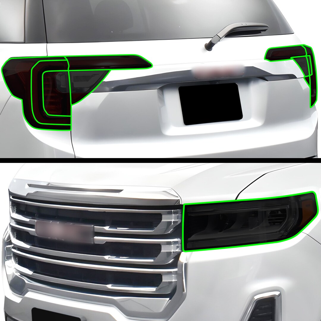 Fits GMC Acadia 2020 - 2023 Head Reverse Brake Tail Light Precut Smoked ...