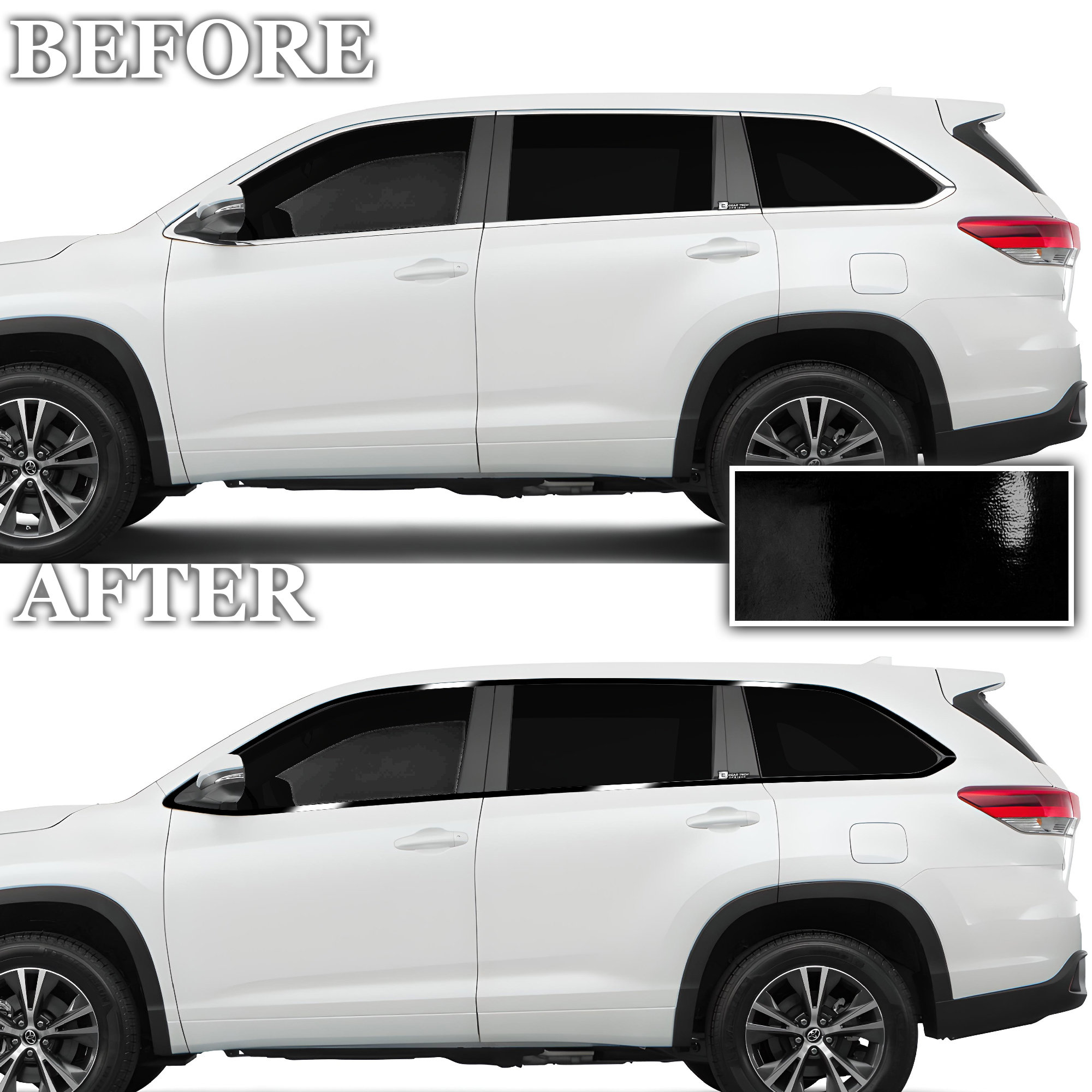 Toyota Highlander Chrome Delete Kit: Blackout Vinyl Overlay (2016-2019 ...