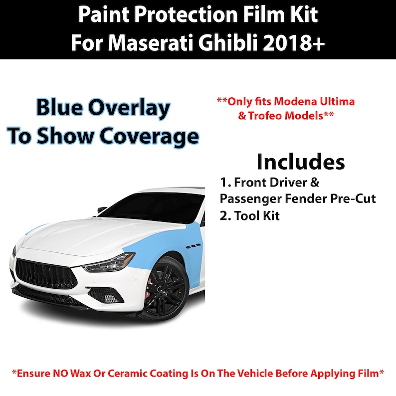 Maserati Ghibli Modena Paint Protection Film Kit (2018+) - Etsy