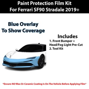 Fits Ferrari SF90 2019+ Pre Cut Hood Fenders and Front Bumper Premium ...