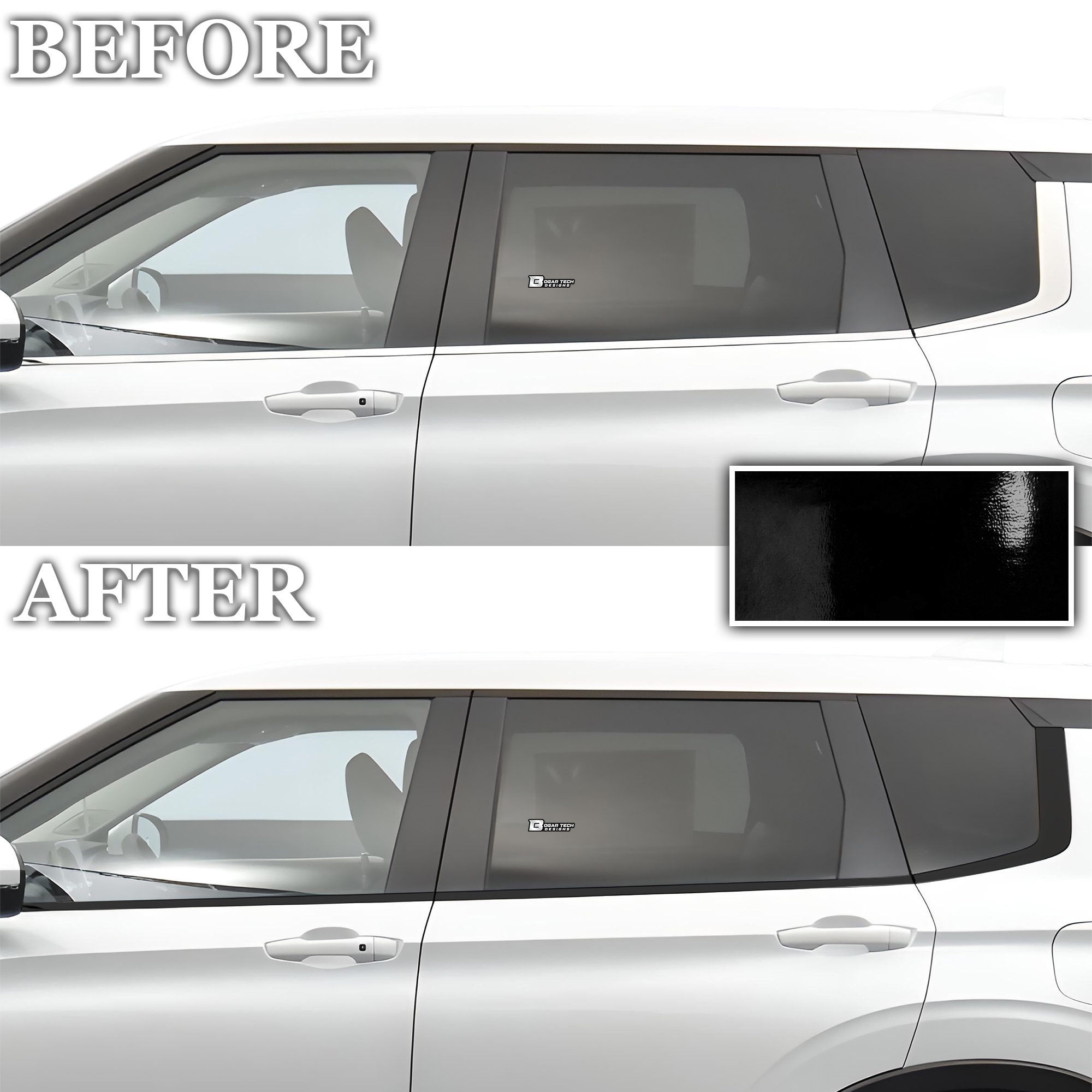 Car Side Body Trim Autophoton Glossy Black Side Body Molding Covers For ...