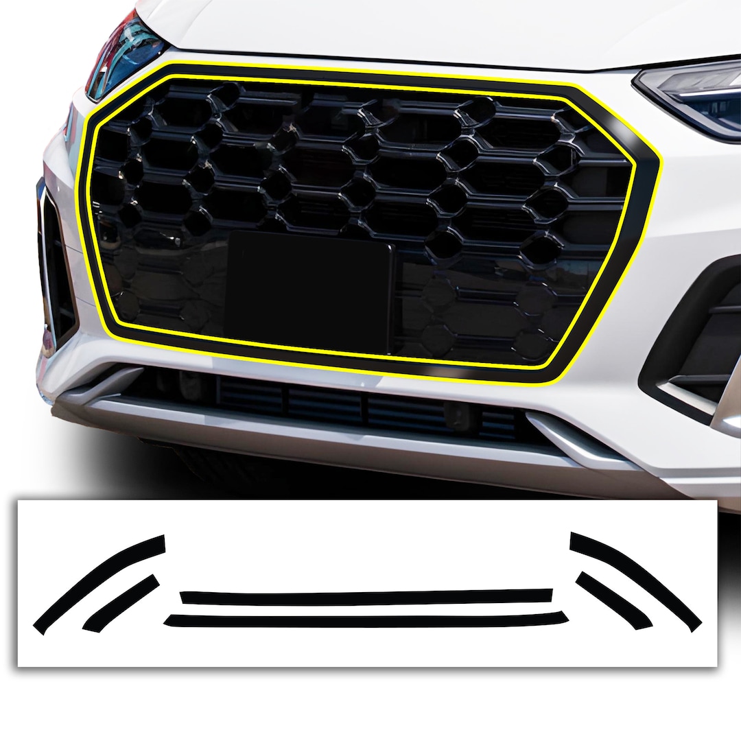 Fits Audi Q5 Front Grille Side Rear Vinyl Chrome Delete Trim Blackout ...