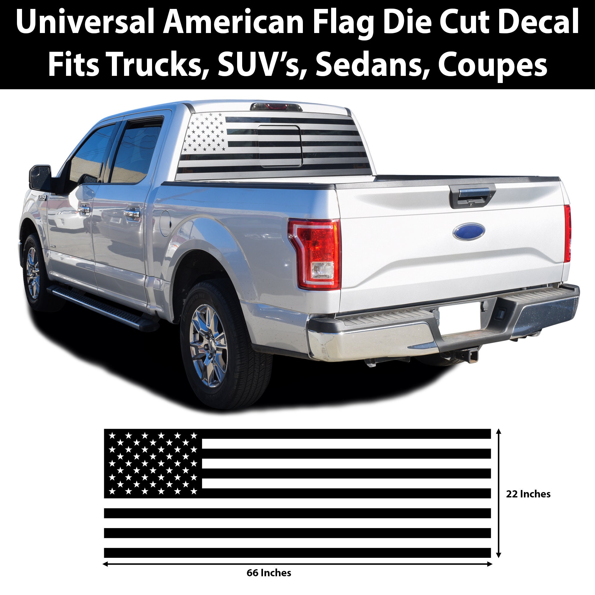 American Flag Vinyl Window Decal Sticker Universal Fit Car SUV - Etsy