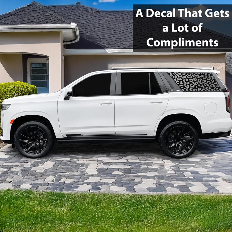 Cadillac Escalade ESV Quarter Window Decal: Leopard Cheetah Cow Print ...