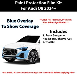 Fits Audi Q8 2024+ Pre Cut Hood Fenders and Front Bumper Premium Paint ...
