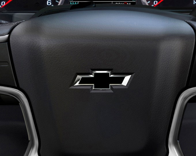 Fits 2014-2022 Chevy Silverado 1500 Precut Steering Wheel Bowtie Emblem ...