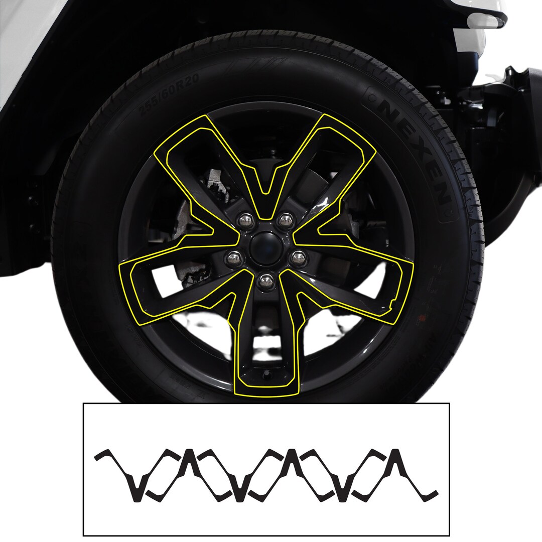 Jeep Wrangler Wheel Chrome Delete: Gloss Black Vinyl Decal (2018-2026 ...