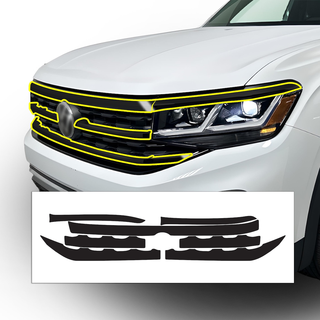 Fits VW Atlas Cross Sport 2020-2023 Front Grille Side Rear Vinyl Chrome ...