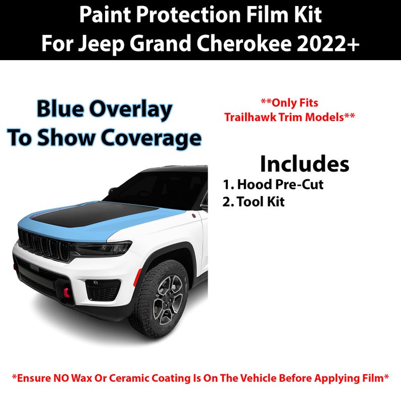 Jeep Cherokee Trailhawk 2022+ Clear Bra Paint Protection Film Kit - Etsy