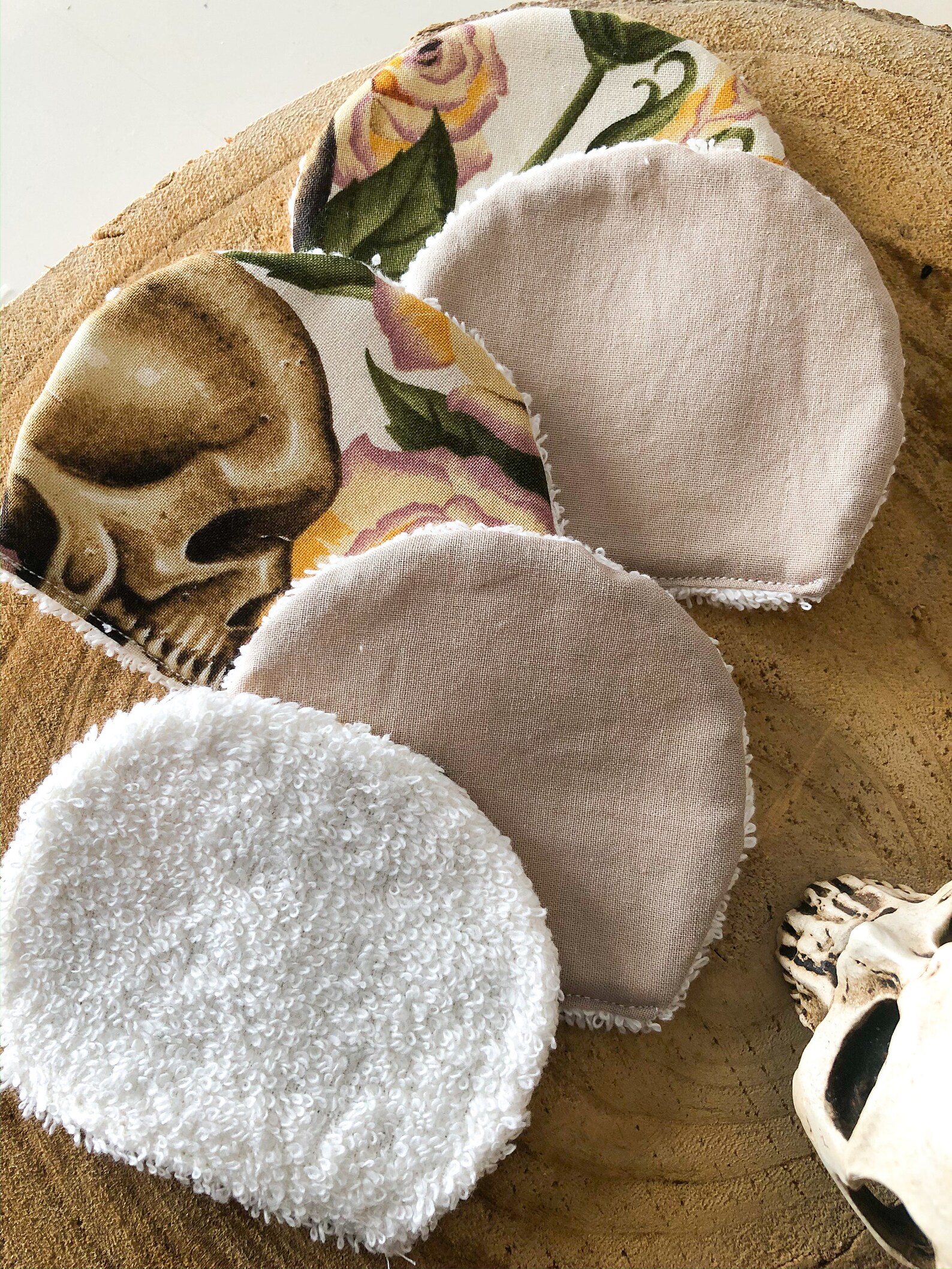 Rosaleen Reusable Makeup Remover Pads Skull Roses | Etsy