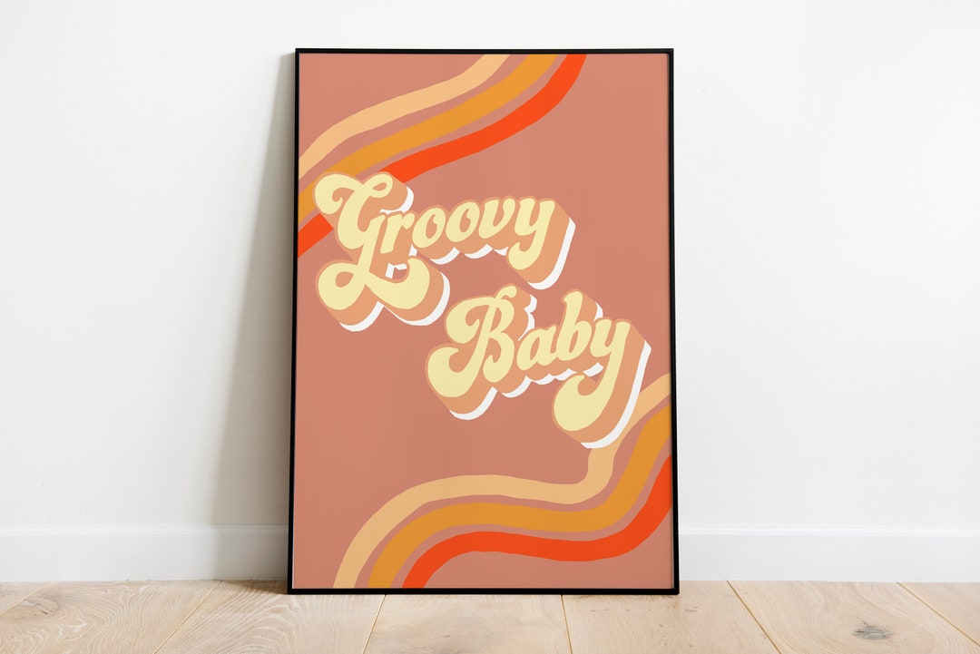 Groovy Baby Print Austin Powers Print Groovy Baby Wall Art Groovy Baby ...