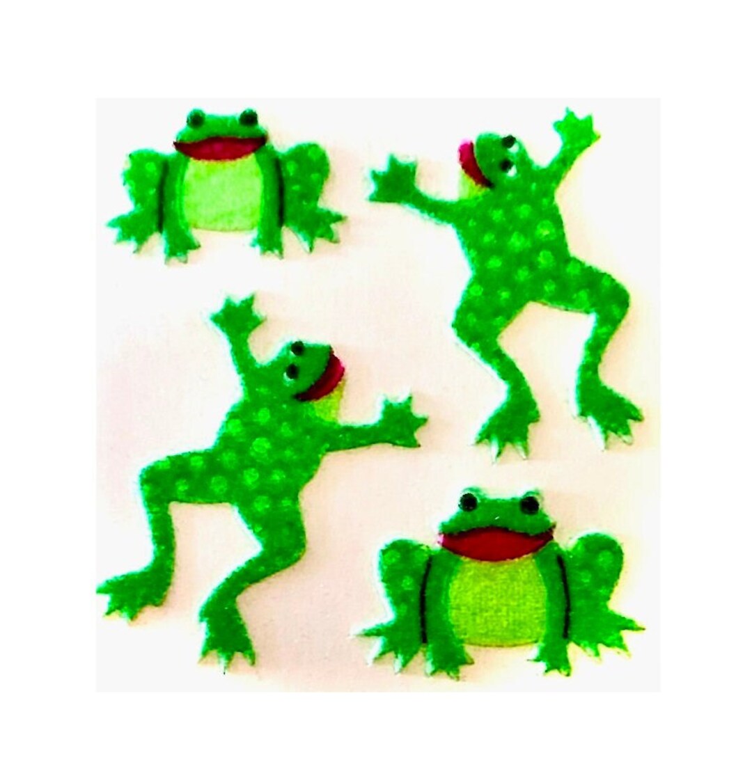 FROGS Fuzzy Sandylion Stickers 1 Square **vintage** - Etsy