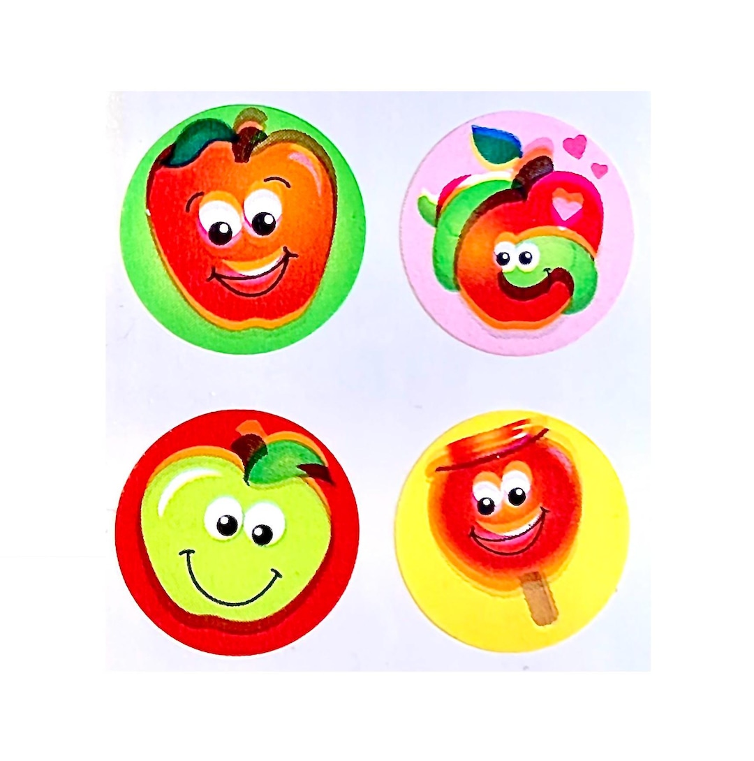 Scratch 'n Sniff APPLE, APPLES Scent Sandylion Stickers -1 Square RARE ...