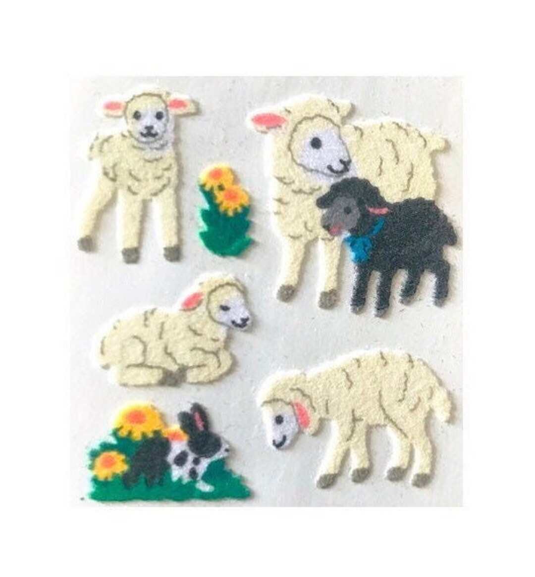 LAMBS LAMB Fuzzy Sandylion Stickers Farm Animals Vintage - Etsy