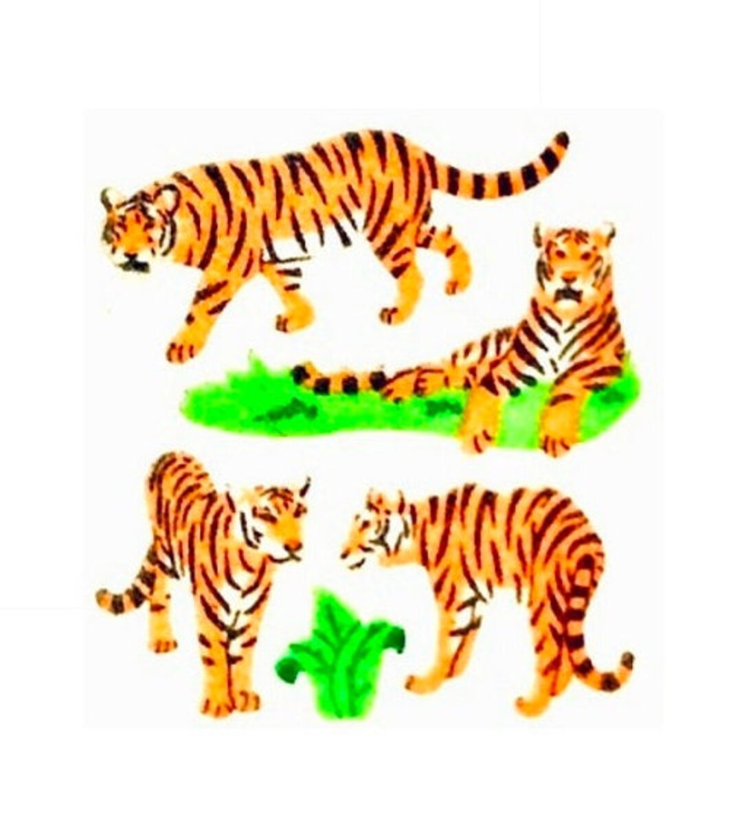 TIGER FAMILY Fuzzy Sandylion Stickers - VINTAGE - Etsy