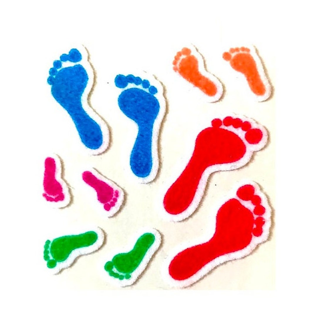 FOOTPRINTS BABY FEET Fuzzy Sandylion Stickers Theme *1 Square* - Etsy