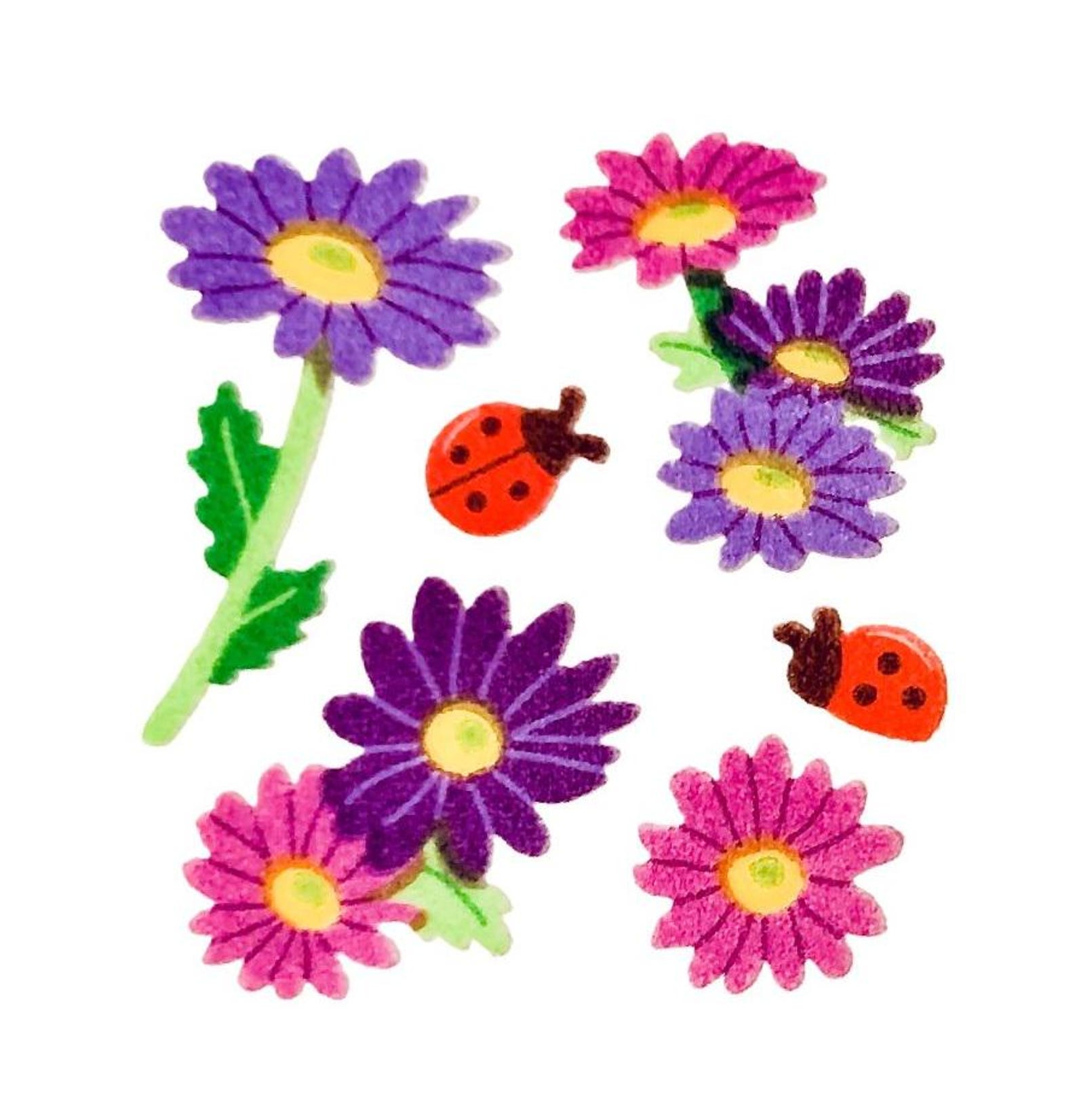 DAISY Fuzzy FLOWERS Sandylion Stickers - 1 Square RARE Vintage - Etsy