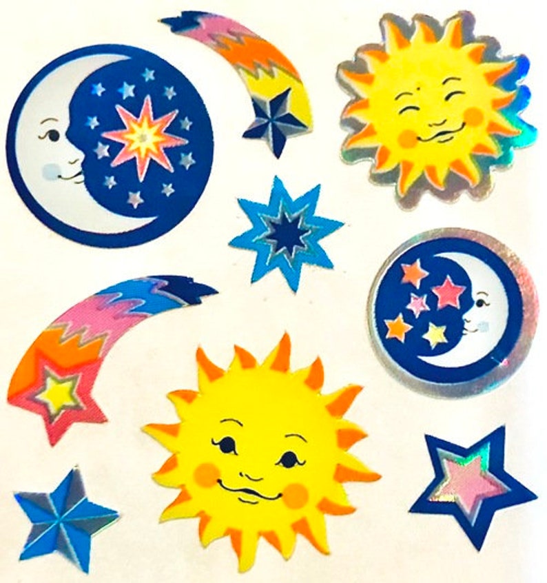 SUN MOON STARS Mylar Sandylion Stickers you Choose 1 | Etsy