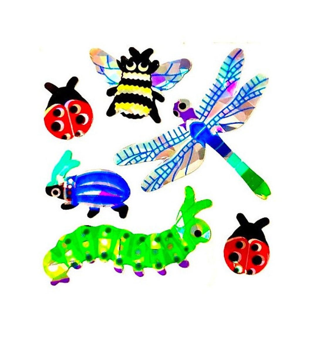 INSECTS Prismatic Dragonfly, Ladybug, Bee, Caterpillar Sandylion ...