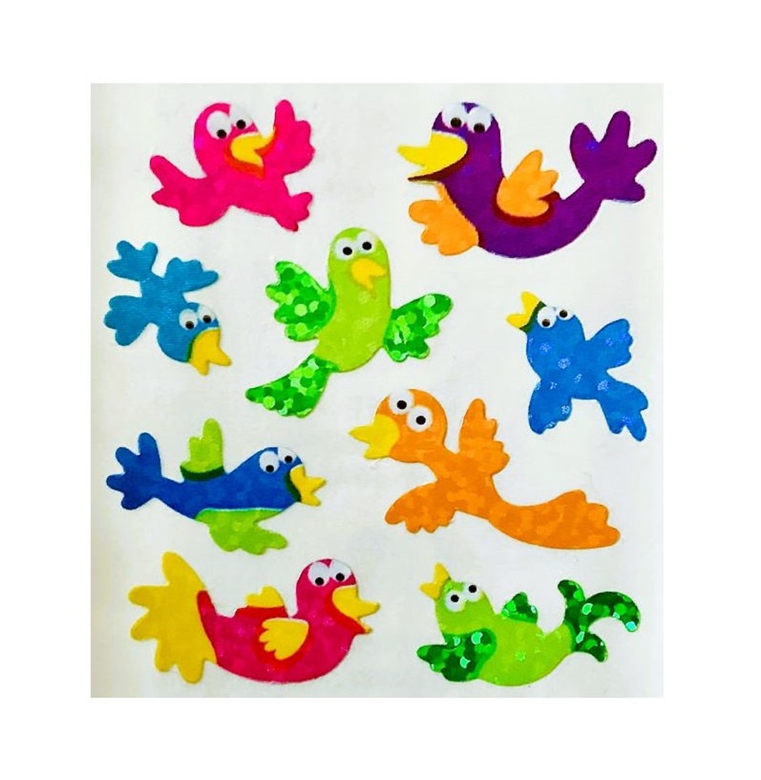 BIRD BIRDS Glittery Sandylion Stickers VINTAGE - Etsy
