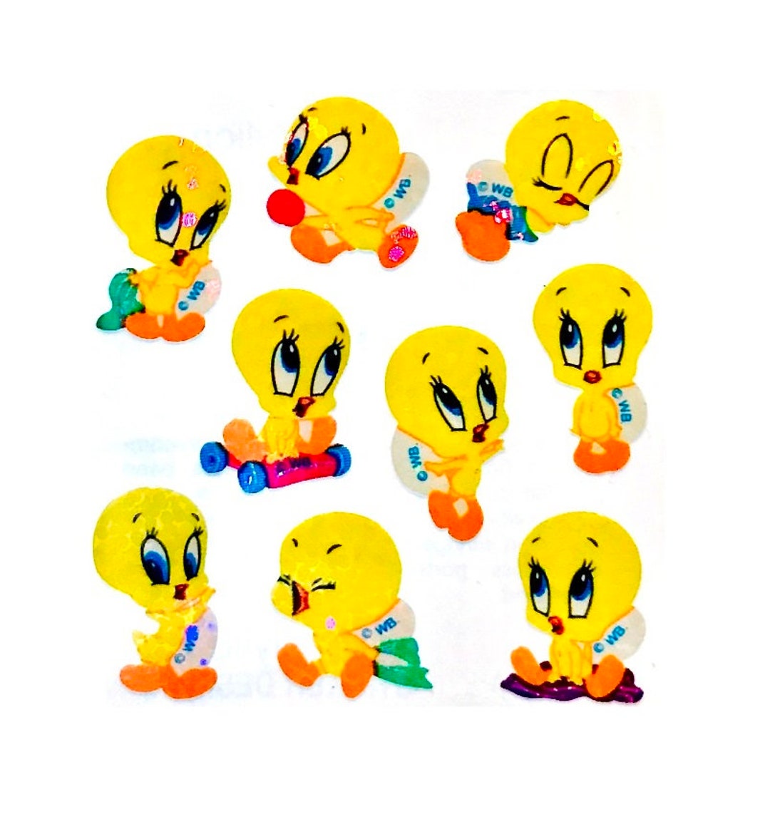 BABY TWEETY BIRD Theme Sandylion Stickers Glittery Rare 1 Square ...