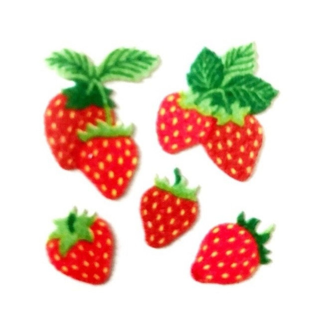 STRAWBERRIES, STRAWBERRY FRUIT Fuzzy Sandylion Aufkleber - 1 Quadrat ...