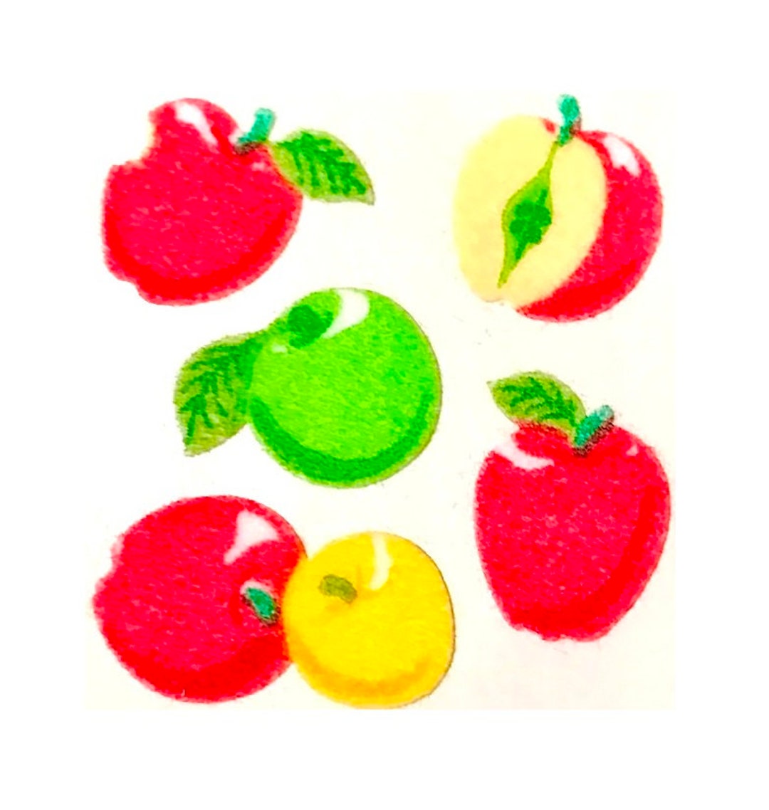 APPLES APPLE FRUIT Fuzzy Sandylion Stickers - 1 Square Vintage - Etsy