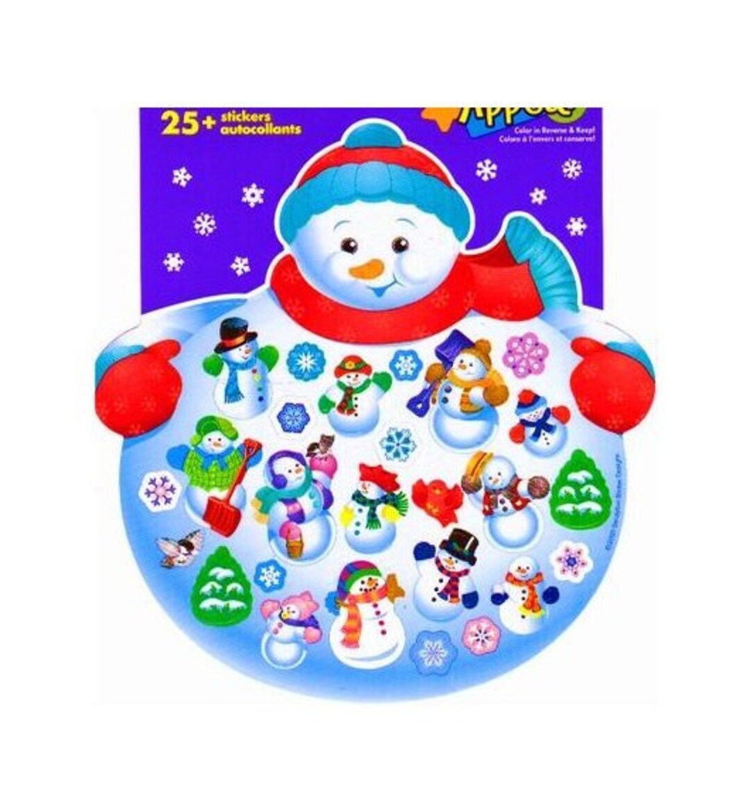 SNOWMAN Stick Appeal Jumbo 25 Sandylion Stickers Vintage 1 Sheet - Etsy