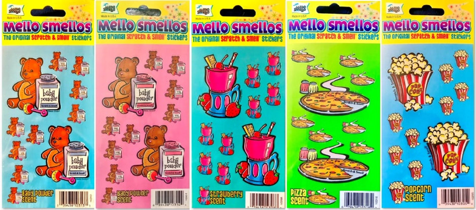 RARE Maxi MELLO SMELLO Scratch & Smell Stickers 1 sheet | Etsy