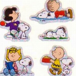 PEANUTS GANG SNOOPY Theme Sandylion Stickers 1 Square Rare vintage - Etsy