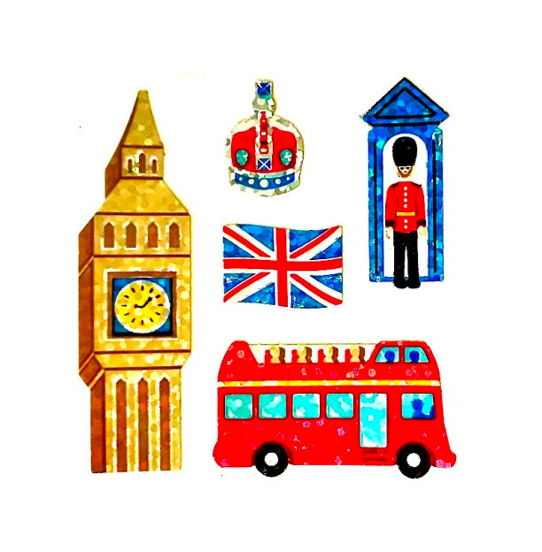 LONDON ENGLAND Theme Glittery Sandylion Stickers ~ Rare Vintage - Etsy