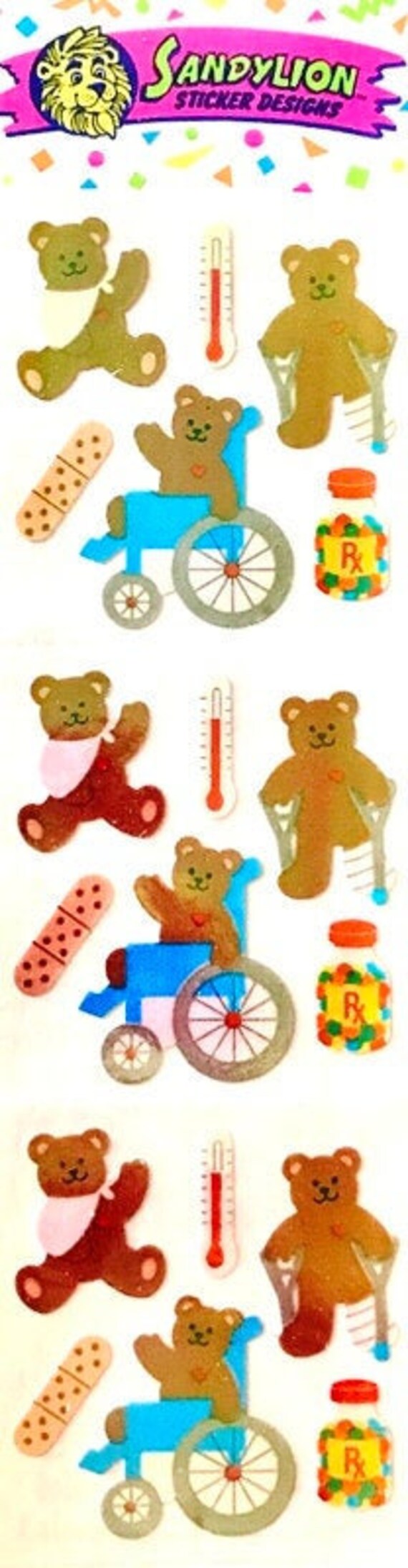 Pearly Teddy Bears Hurt Wheelchair Sandylion Stickers | Etsy