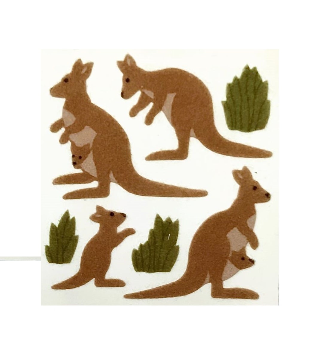 KANGAROO ANIMAL Fuzzy Sandylion Stickers *rare*vintage* - Etsy