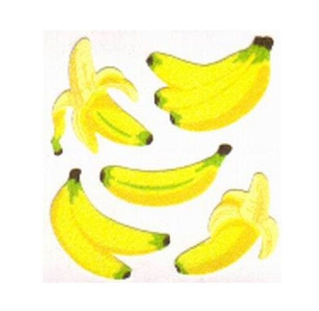 BANANAS BANANA FRUIT Fuzzy Sandylion Stickers - 1 Square Vintage - Etsy