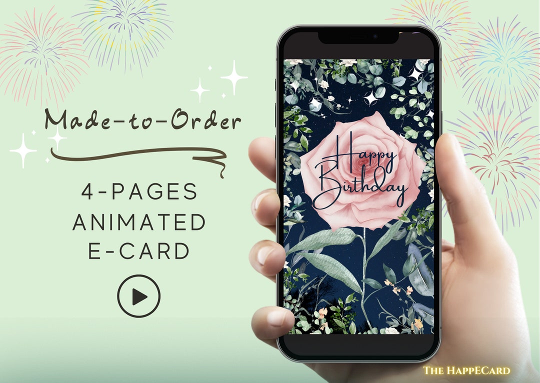 Made-to-order Animated Birthday Electronic Card, Happy Birthday ...
