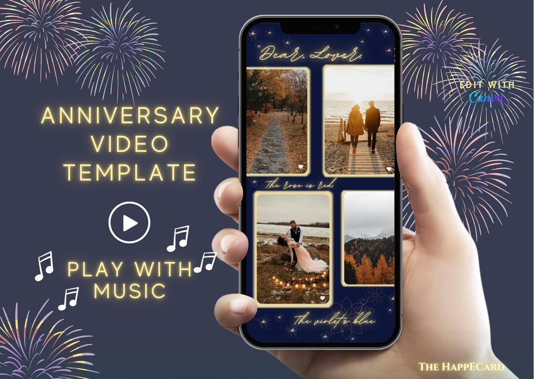 Animated Photo Collage Anniversary Video Template (digital) - Etsy