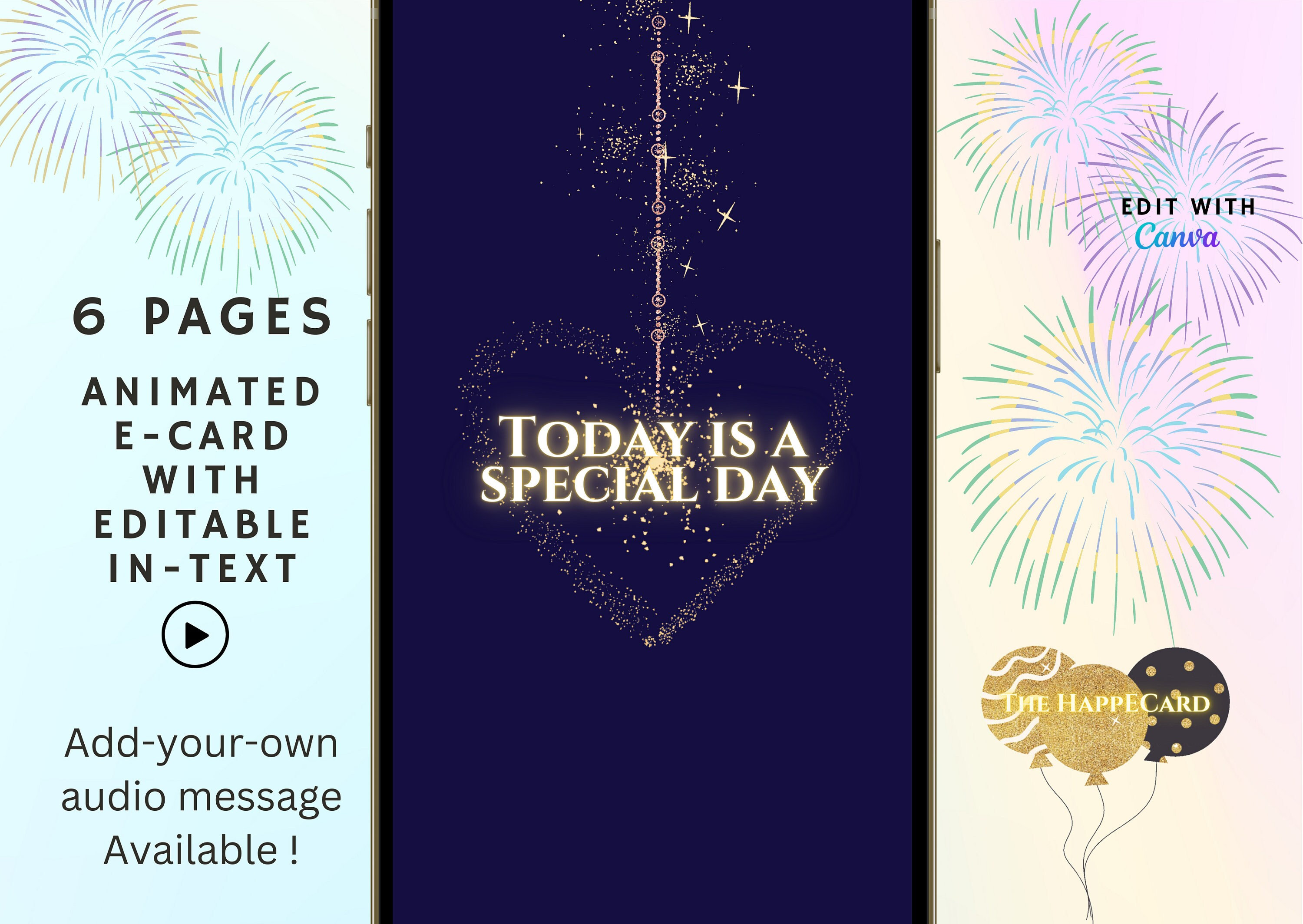 Editable Animated Happy Birthday Cards