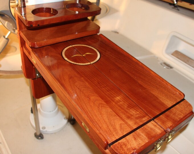 Sailboat Cockpit Table - in Teak With 2 Cupholders - Etsy