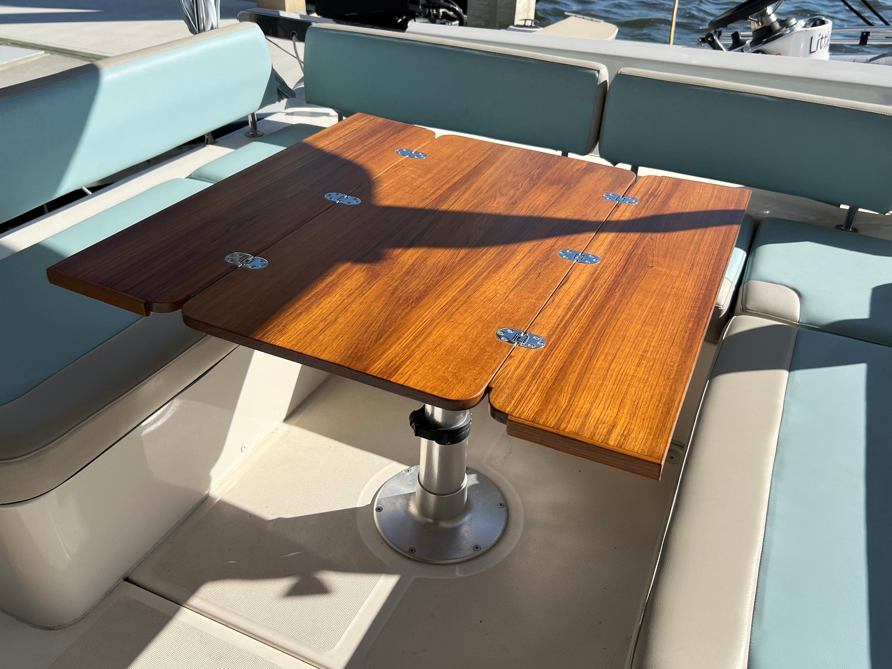 Pedestal Mounted Cockpit Table in Teak - Etsy