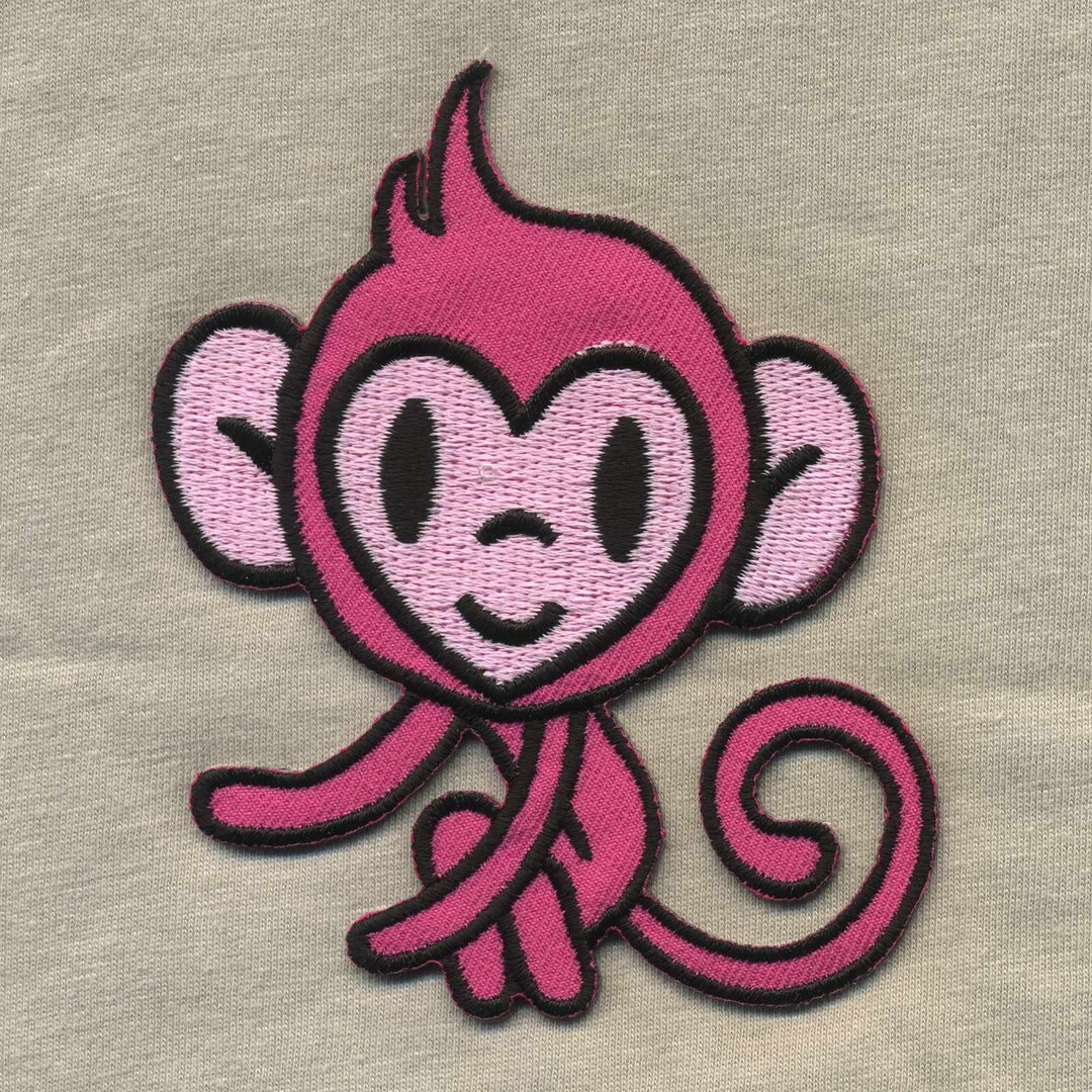 Patch Monkey Pink Monkey Patch - Etsy Denmark