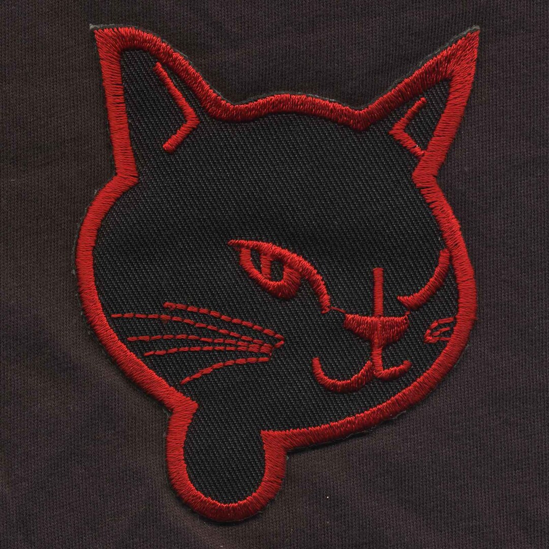 Patch Cat Head Black-red Patch - Etsy